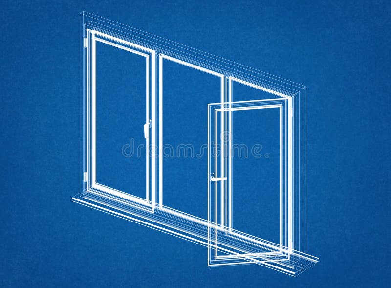 Window Design Architect Blueprint Stock Illustration - Illustration of ...