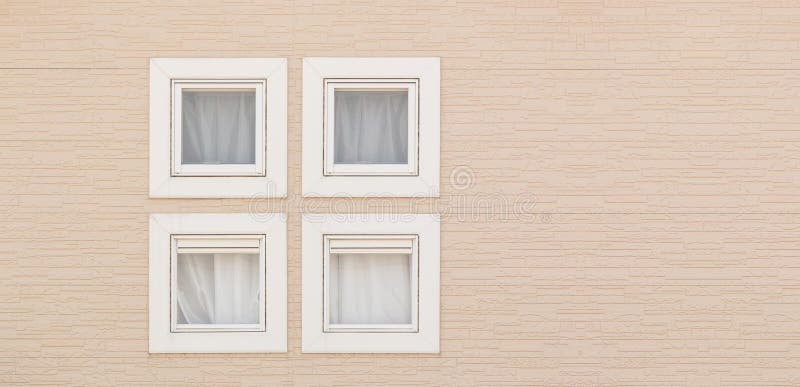 Windows and Detail of House Exterior Wall. Stock Photo - Image of ...