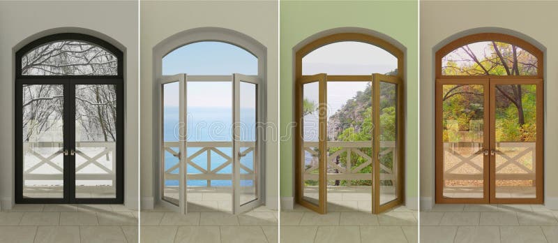 Windows at Different Times . Stock Image - Image of glazing, housing ...