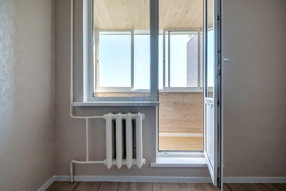 Windows and Doors on the Balcony or Loggia Stock Illustration ...