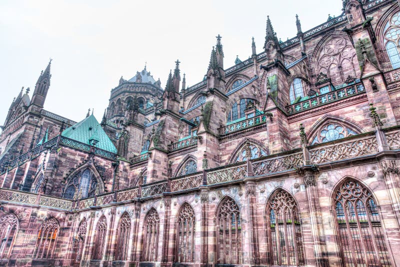 Side View of the Cathedral of Strasbourg, France Stock Image - Image of ...