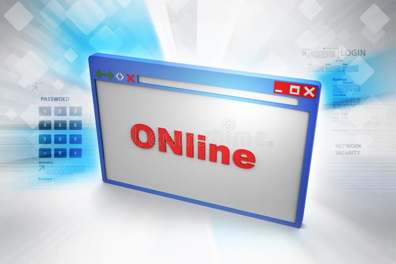 Windows-Explorer Mit on-line-Text Stock Abbildung - Illustration von ...