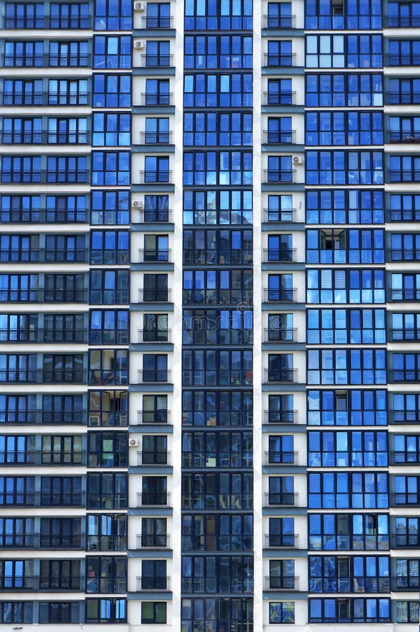 Windows on Facade of Modern Building Stock Photo - Image of ...