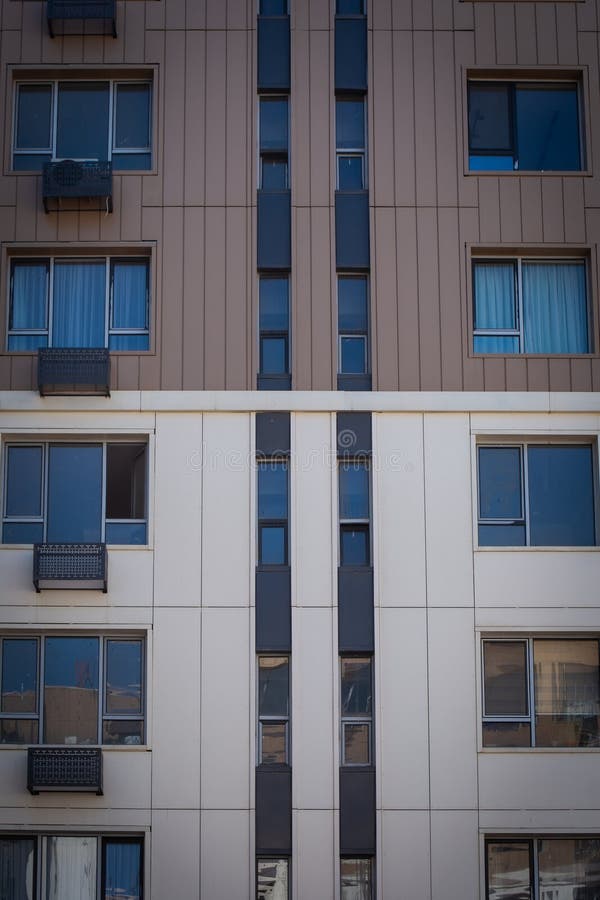 Windows on the Facade of a New Multi-storey Building Stock Image ...
