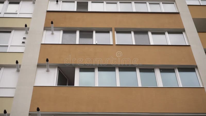 Windows on the Facade of a New Multi-storey Building Stock Video - Video of contemporary, multi ...