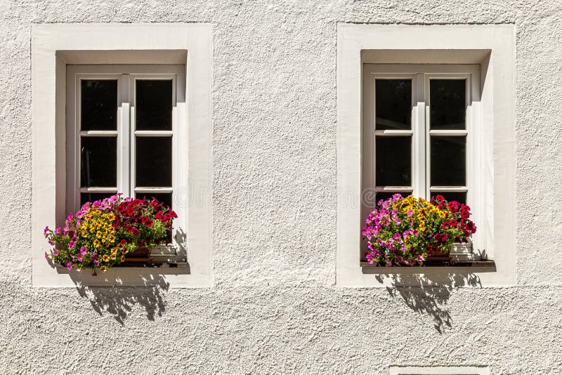 Windows in the facades stock image. Image of street - 261200569