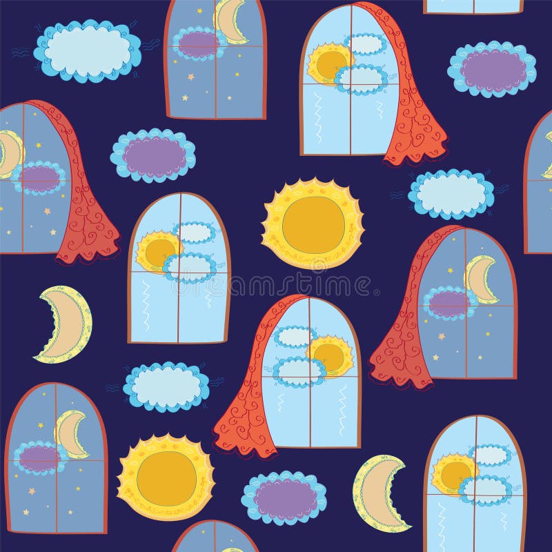 Windows Funny Seamless Pattern Stock Vector - Illustration of frame ...