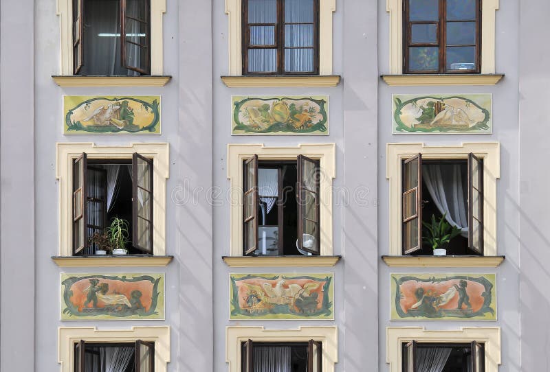 Windows in Gdansk, in Poland Stock Image - Image of decoration ...