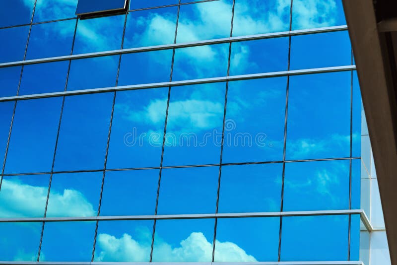 Windows Glass of Office Building with Cloud Stock Image - Image of ...