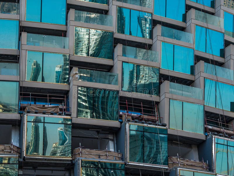 Windows Glass Pattern of Construction Building Stock Image - Image of ...