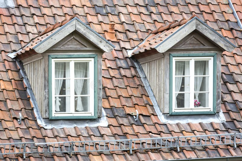 Windows on a Half-timbered House Stock Image - Image of exterior ...