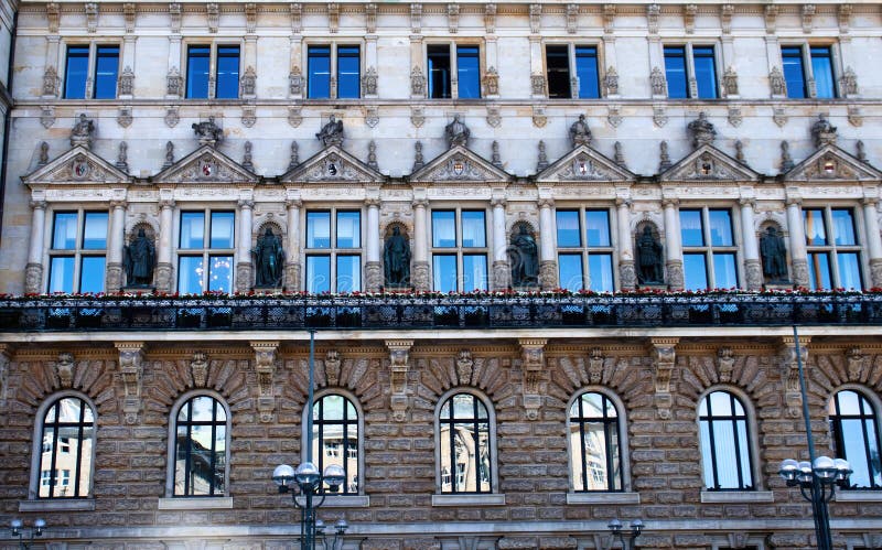 Windows on Hamburg Town Hall Editorial Stock Image - Image of town ...
