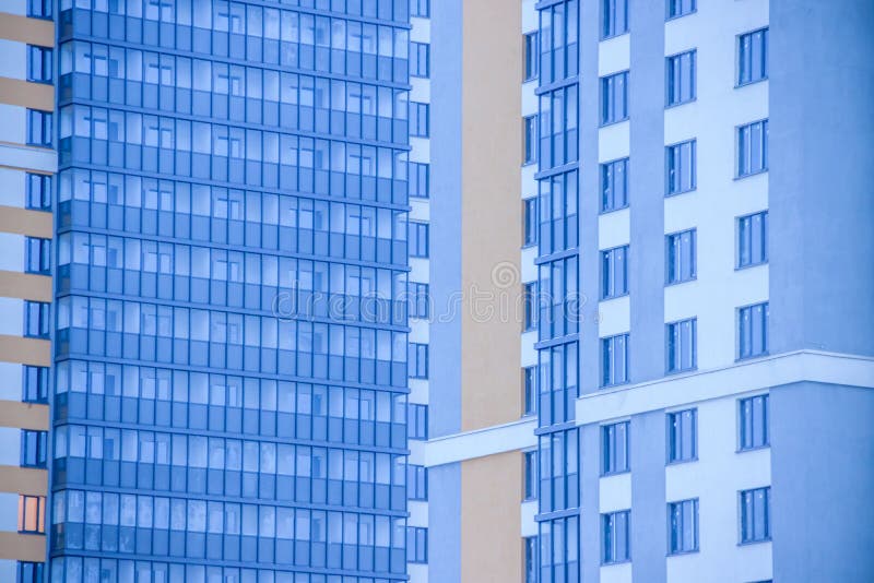 Windows of a High Multi-storey Residential Building. High Building ...