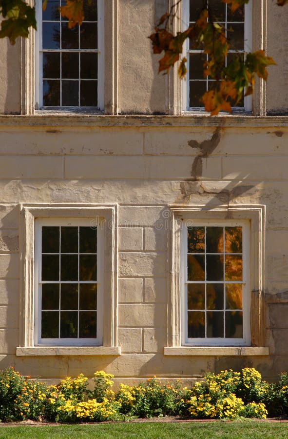 Windows in Historic Building Stock Photo - Image of grass, flower: 488542