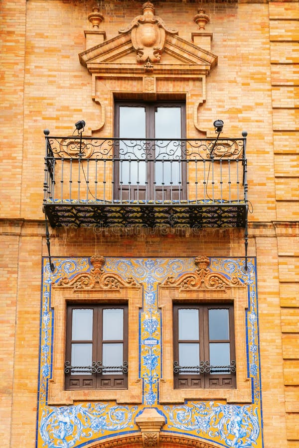 Windows at a Historical Building in Seville, Spain Stock Photo - Image ...
