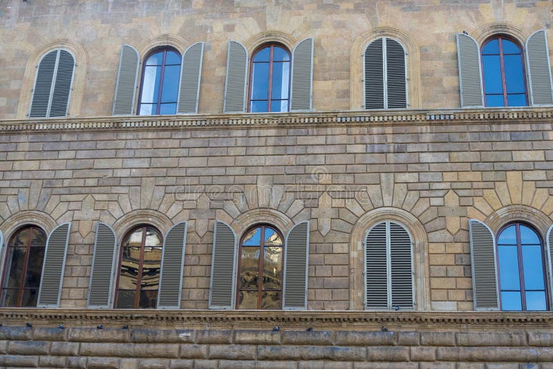 Windows of Houses of Old Houses of Rome in Italy Stock Image - Image of ...