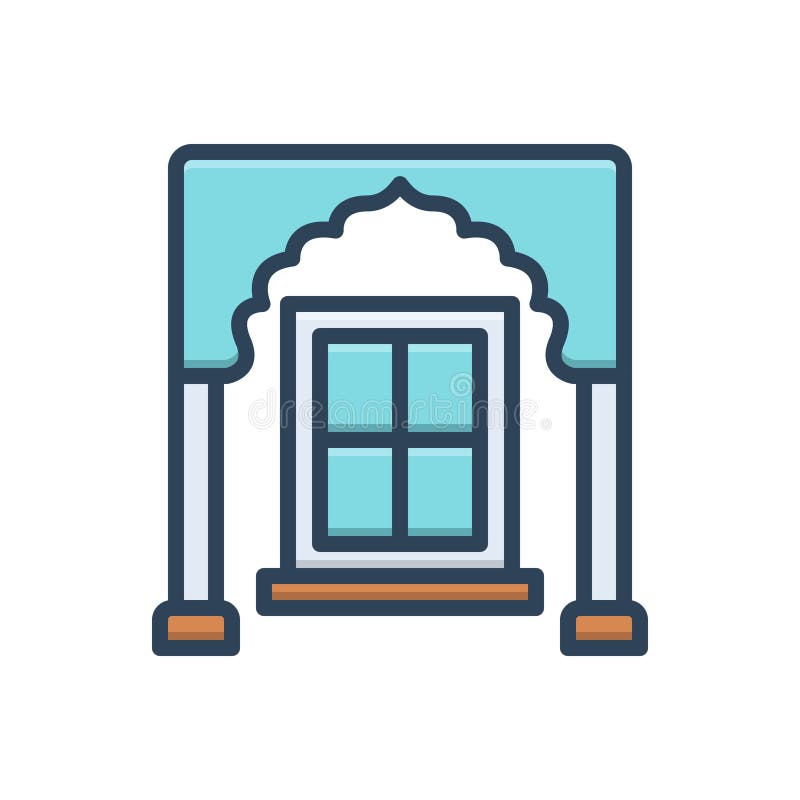 Color Illustration Icon for Windows, Architecture and House Stock ...