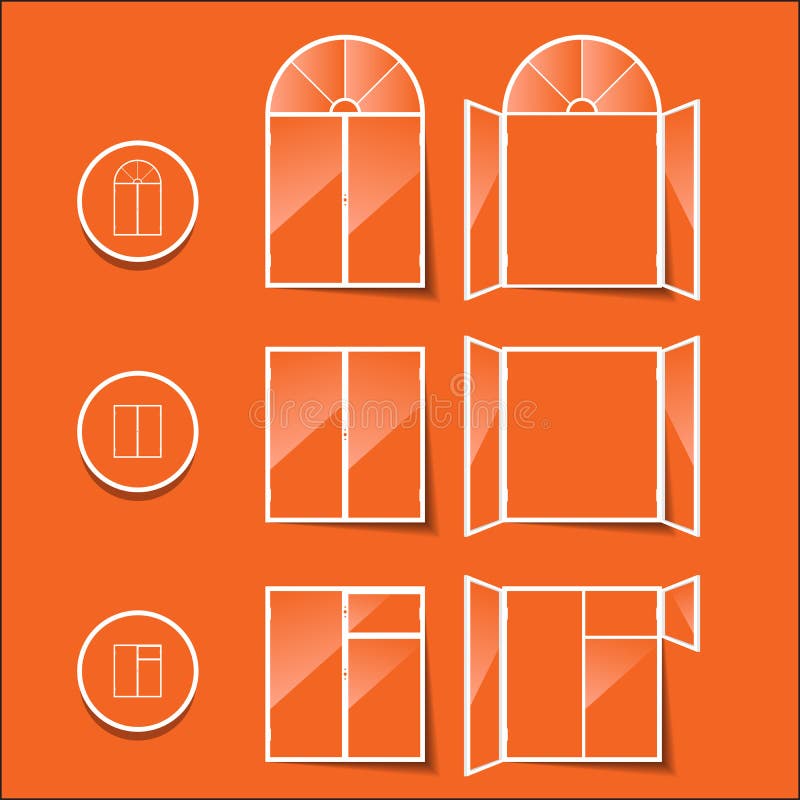 Windows, Icon on a Orange Background Stock Vector - Illustration of ...