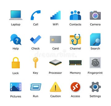 Windows 11 Icon Pack. Computer System Icons. Laptop PC Home Folder ...