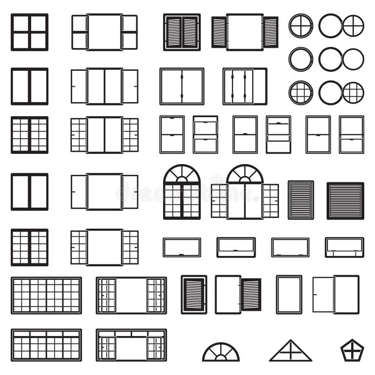 Windows Icon Set. Window Types Set. Vector Stock Vector - Illustration ...