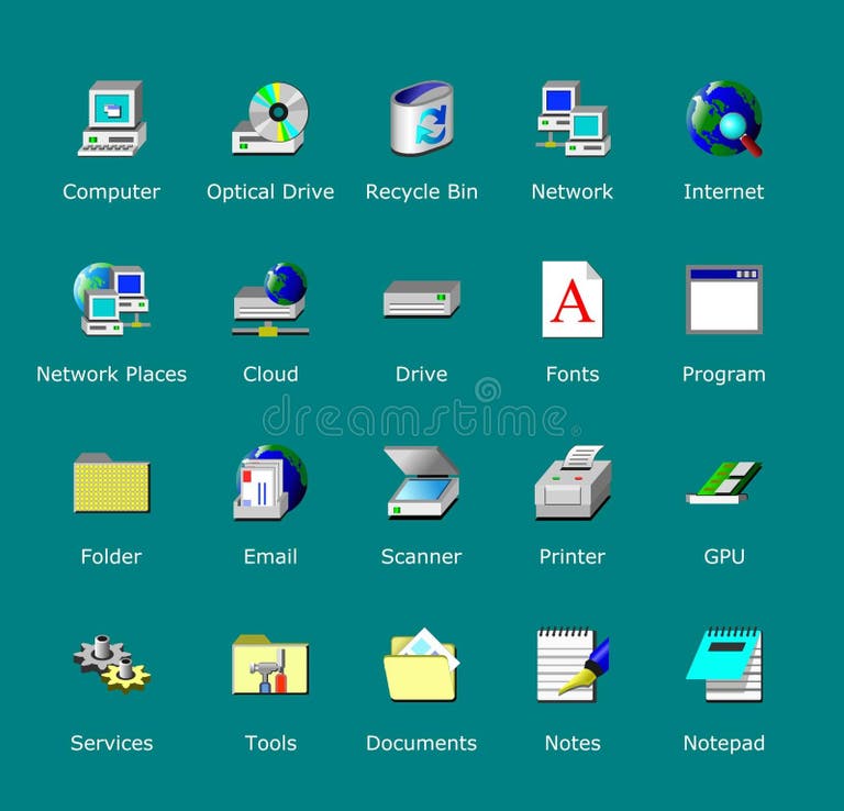 Desktop Shortcuts Stock Illustrations – 83 Desktop Shortcuts Stock ...