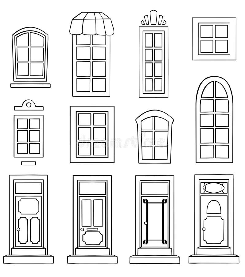 Windows Icons. Windows Frames Line Icon Set. Vector Illustration Stock ...