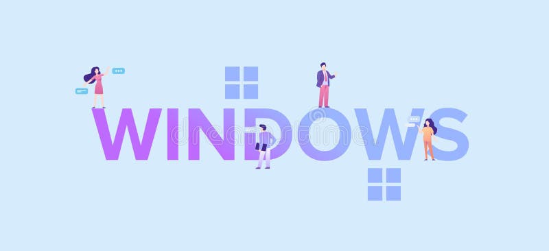 Windows Illustration. Popular Software Technology for Computer and ...