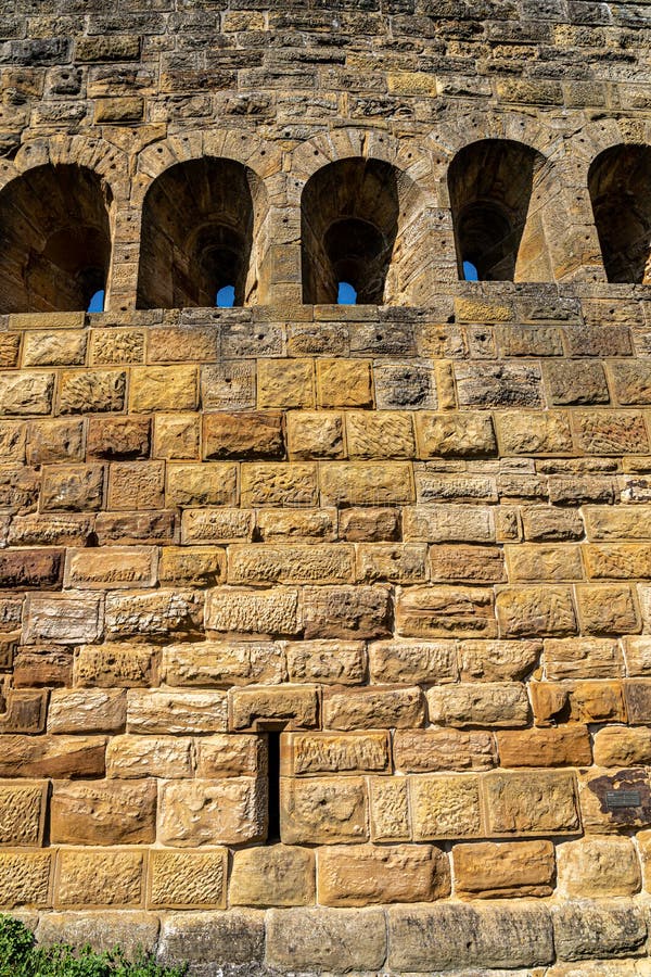 Windows Inside of the Massive High Walls of an Old Medieval Castle ...