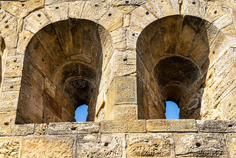 Windows Inside of the Massive High Walls of an Old Medieval Castle ...