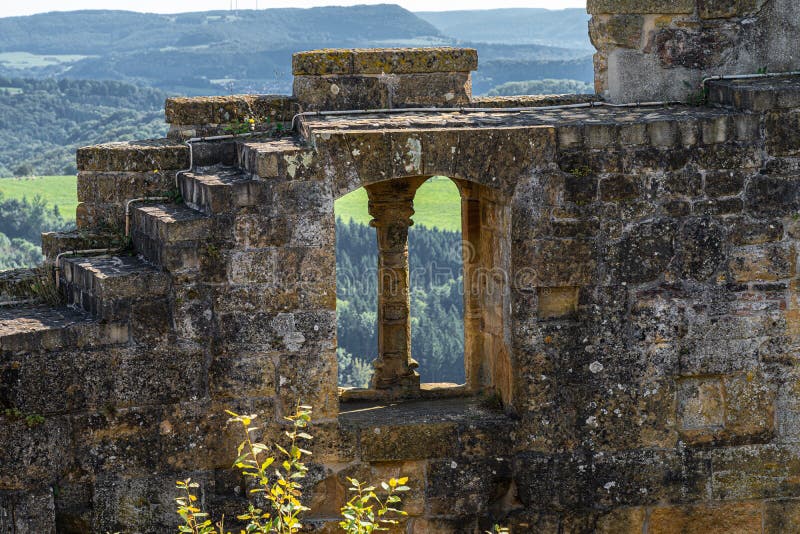 Windows Inside of the Massive High Walls of an Old Medieval Castle ...