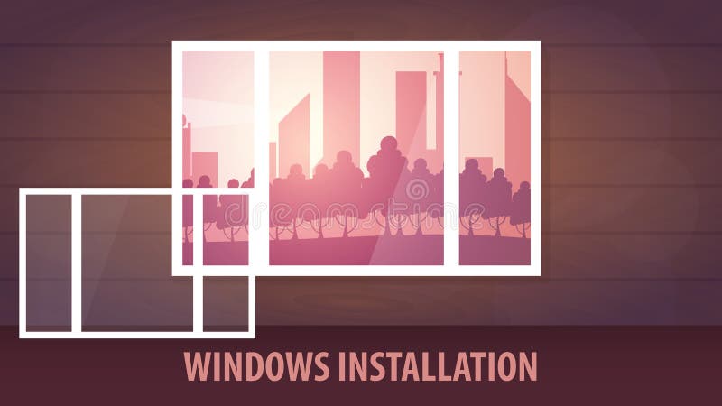 Windows Installation Banner. View from the Window. Vector Illustration ...