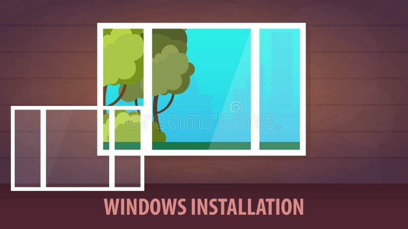 Windows Installation Banner. View from the Window. Vector Illustration ...
