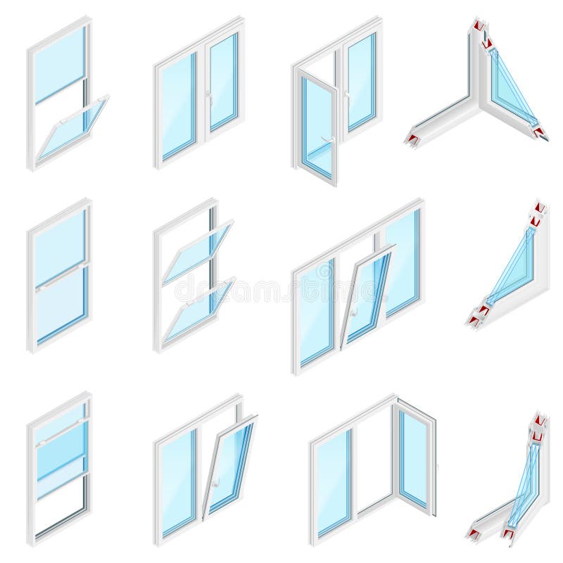 Plastic Windows Installation Isometric Concept Stock Vector ...