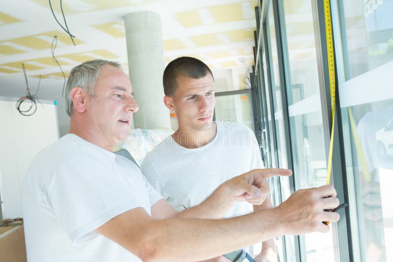 Windows Installation Teacher and Apprentice Stock Photo - Image of ...