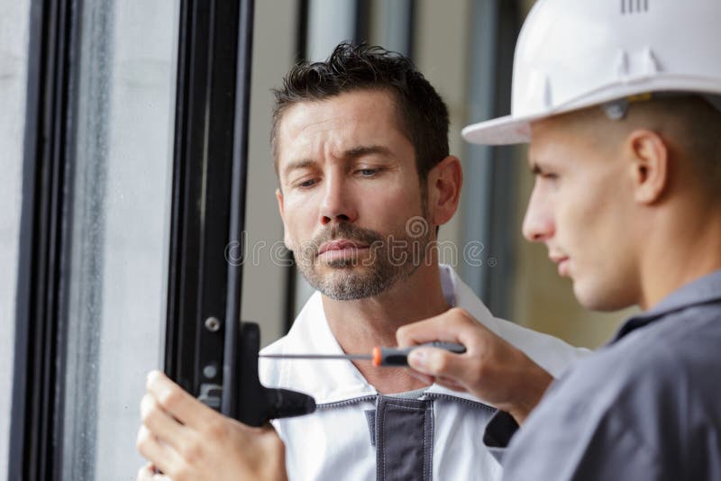 Windows Installation Worker and Supervisor Stock Image - Image of ...