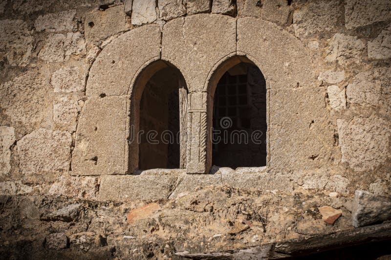 Windows in the Keep of the Castle of Santiago De La Torre, Medieval ...