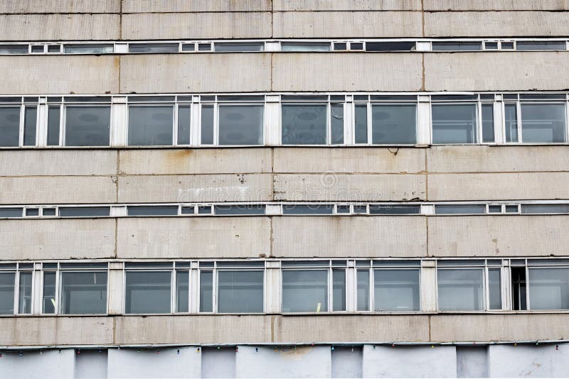 Windows of a Large Old Factory Closeup Stock Image - Image of material ...