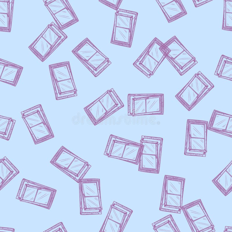 Windows Lean Forward Engraved Seamless Pattern. Retro Frame Glass ...