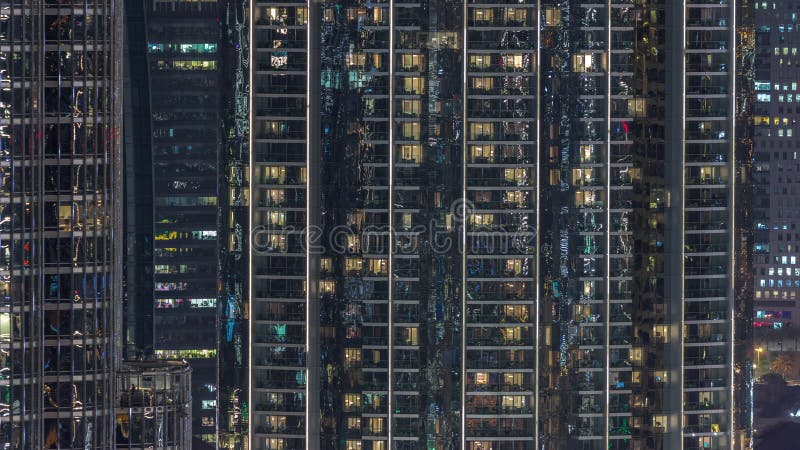 Windows Lights in Modern Buildings Timelapse at Night Stock Photo ...