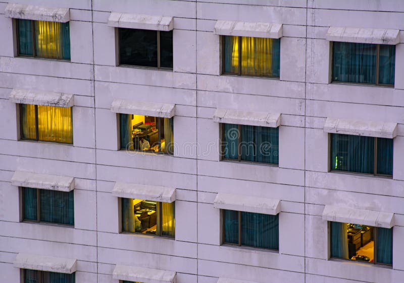 Windows and Lights at Yangon Downtown, Myanmar Stock Image - Image of ...