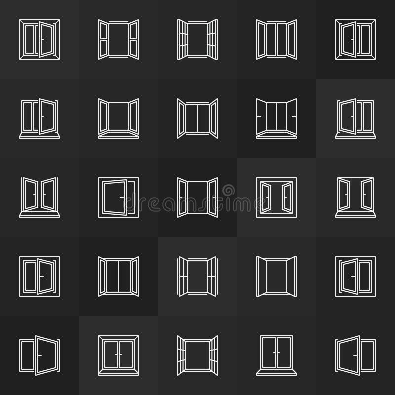 Windows Line Icons Collection. Vector Window Linear Signs Stock Vector ...