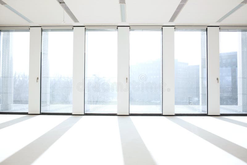 Windows in Lobby of Office Building Stock Photo - Image of flooring ...