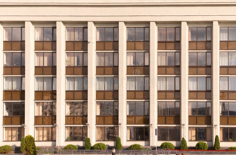 Windows and Metal Structure on the Wall of Modern Buildings of Business ...