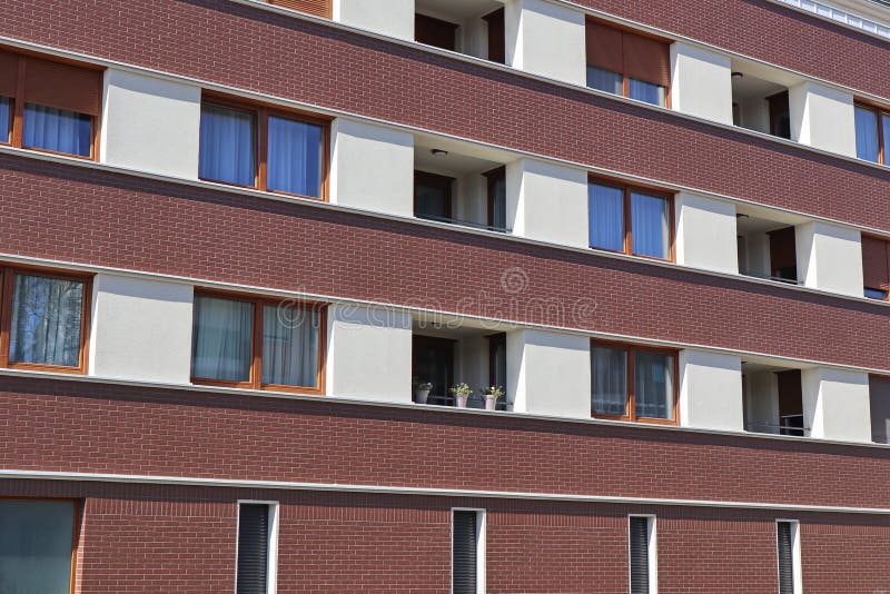 Windows of a Modern Apartment Building Stock Image - Image of housing ...
