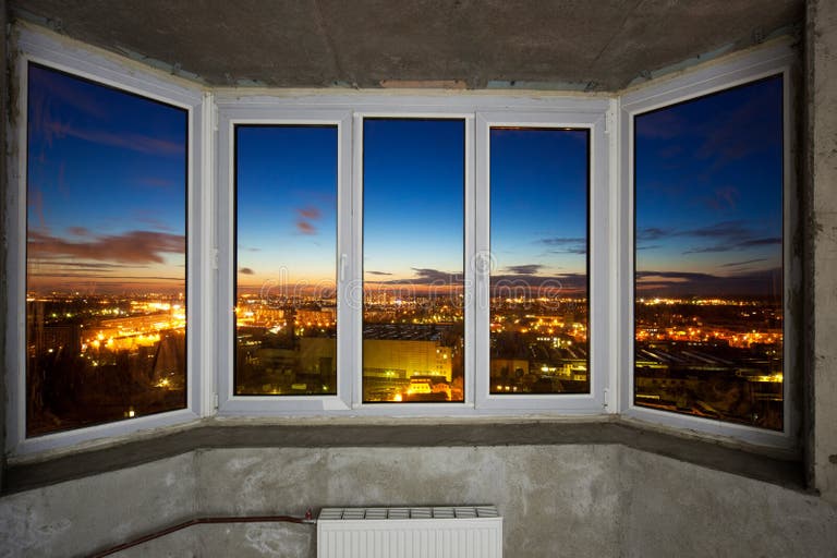 Windows in new apartment stock image. Image of evening - 23269981