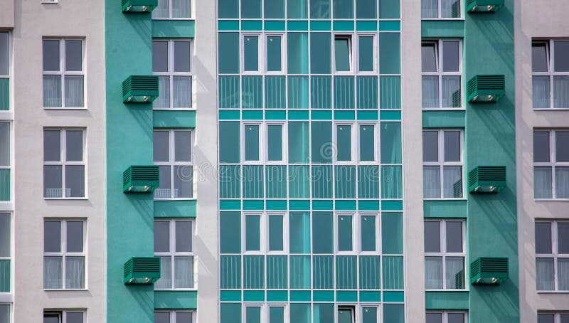 Windows of a New Apartment Building Stock Image - Image of modern, view ...