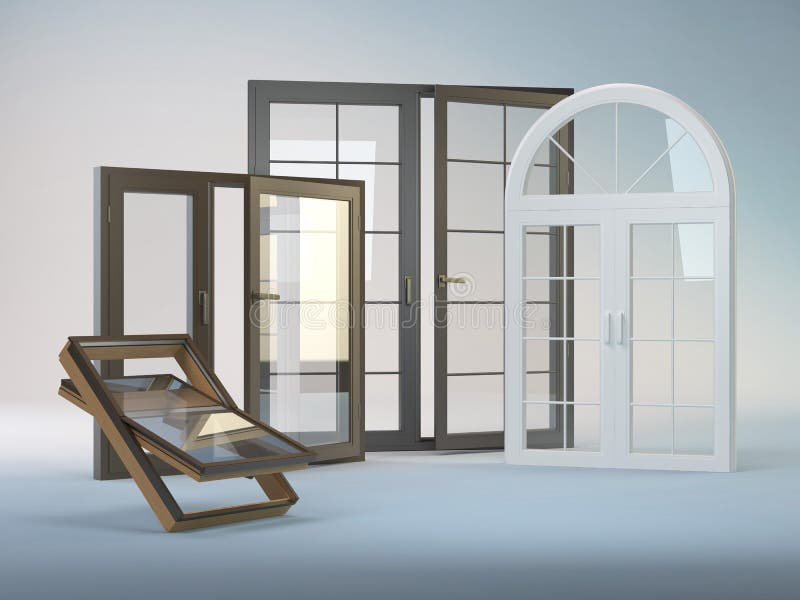 Windows Collection 3D Objects, 3D Illustration Stock Illustration ...