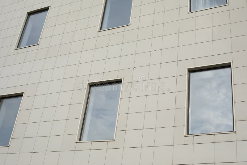 Windows in the Office Building. Facing Panel in Modern Architecture ...
