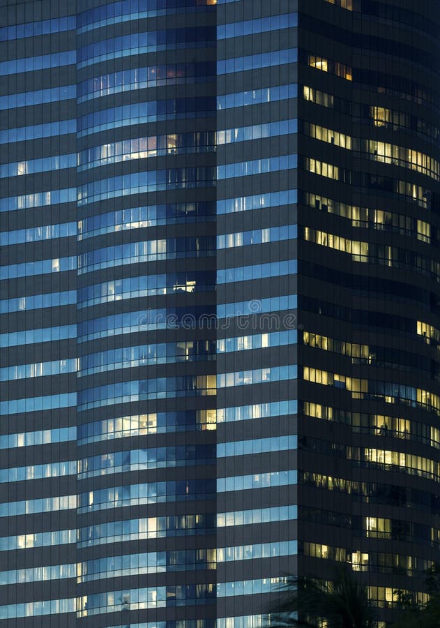 Windows of Office Buildings Illuminated at Night Stock Image - Image of ...