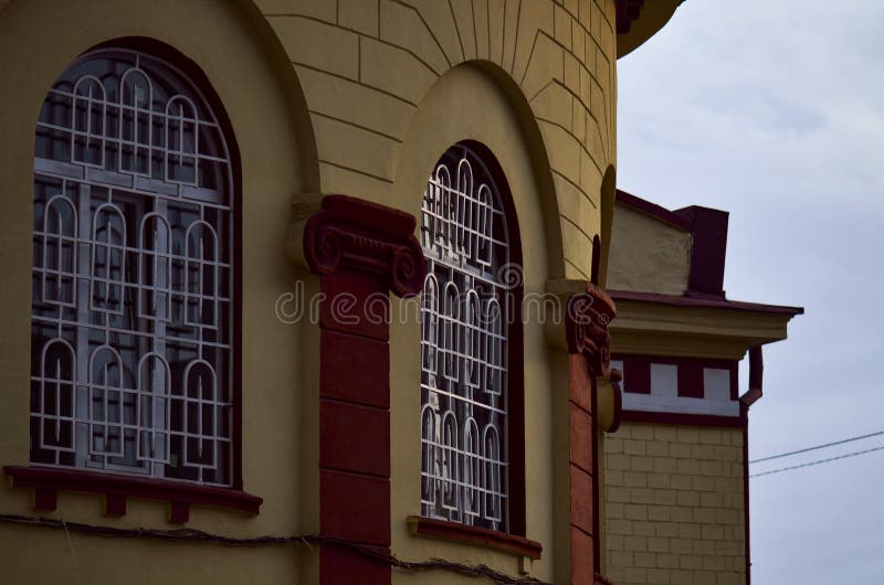 Windows of an Old Architectural Building Stock Image - Image of close ...